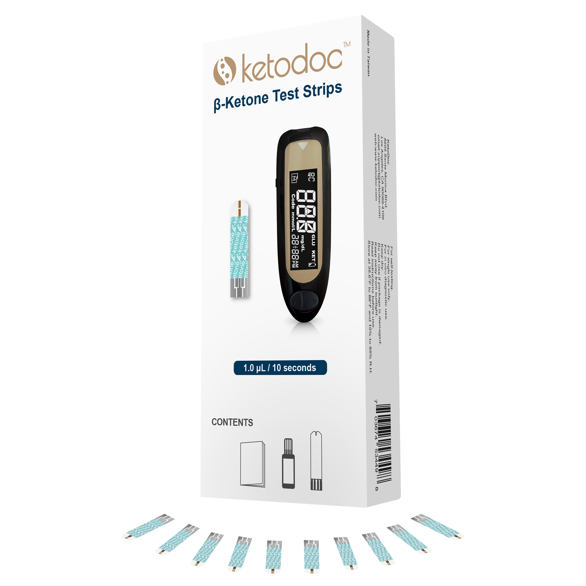 Ketodoc Ketone Test Strips - Pack of 40 Strips | Ketodoc - Ketone Blood ...